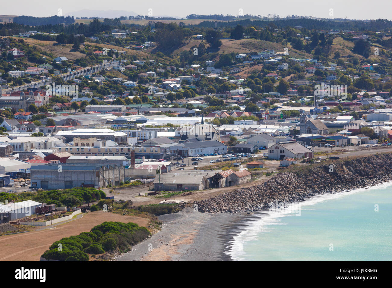New Zealand, South Island, Otago, Oamaru, elevated town view Stock ...