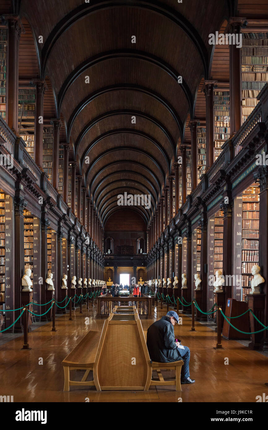 Ireland, Dublin, Trinity College, Old Library building, Long Room ...