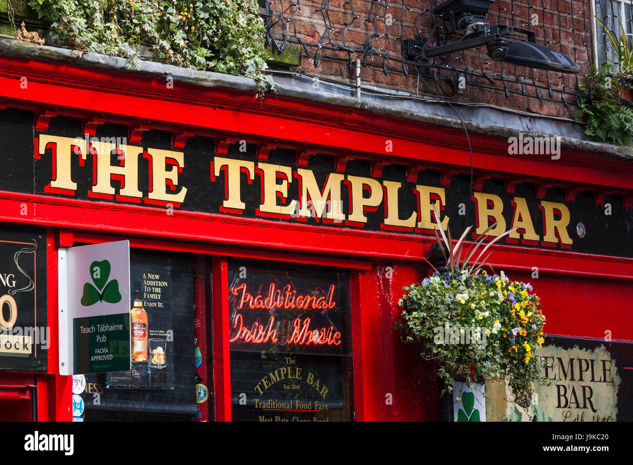 Ireland, Dublin, Temple Bar area, traditional pub exterior, The Temple ...