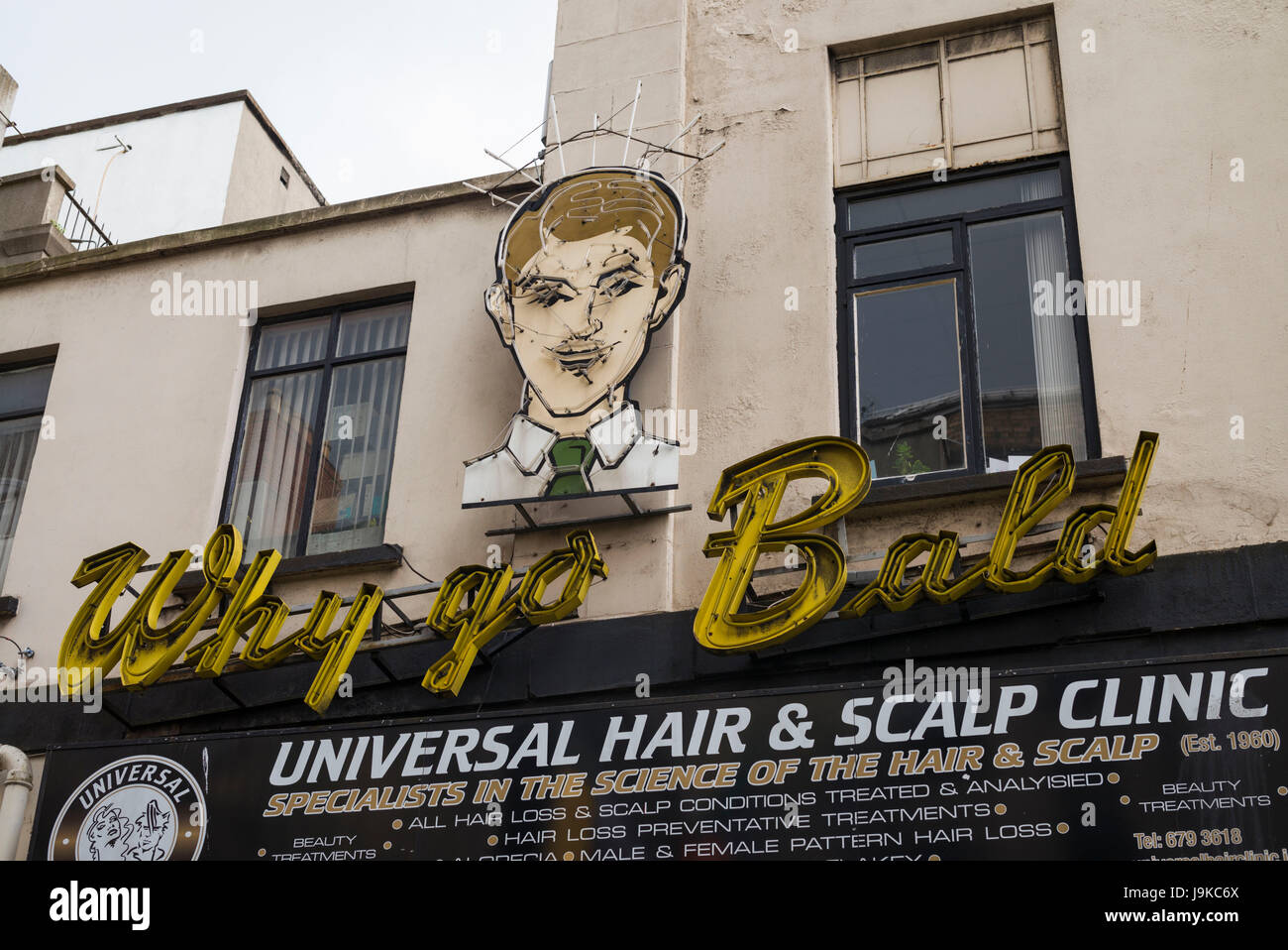 Ireland, Dublin, Why Go Bald, sign Stock Photo - Alamy