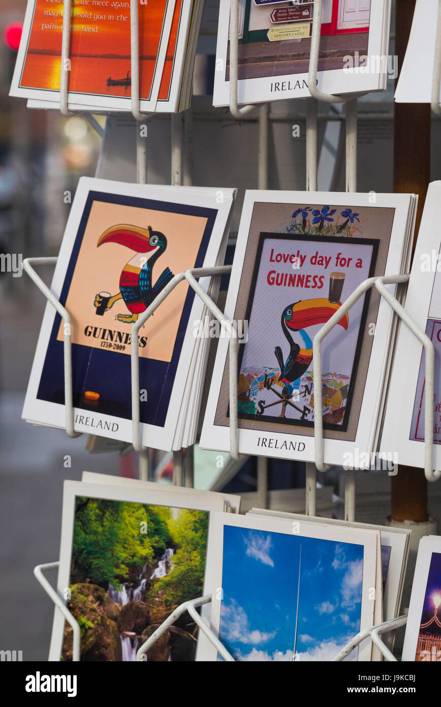 Ireland, Dublin, souvinir postcards with old Guinness beer ...