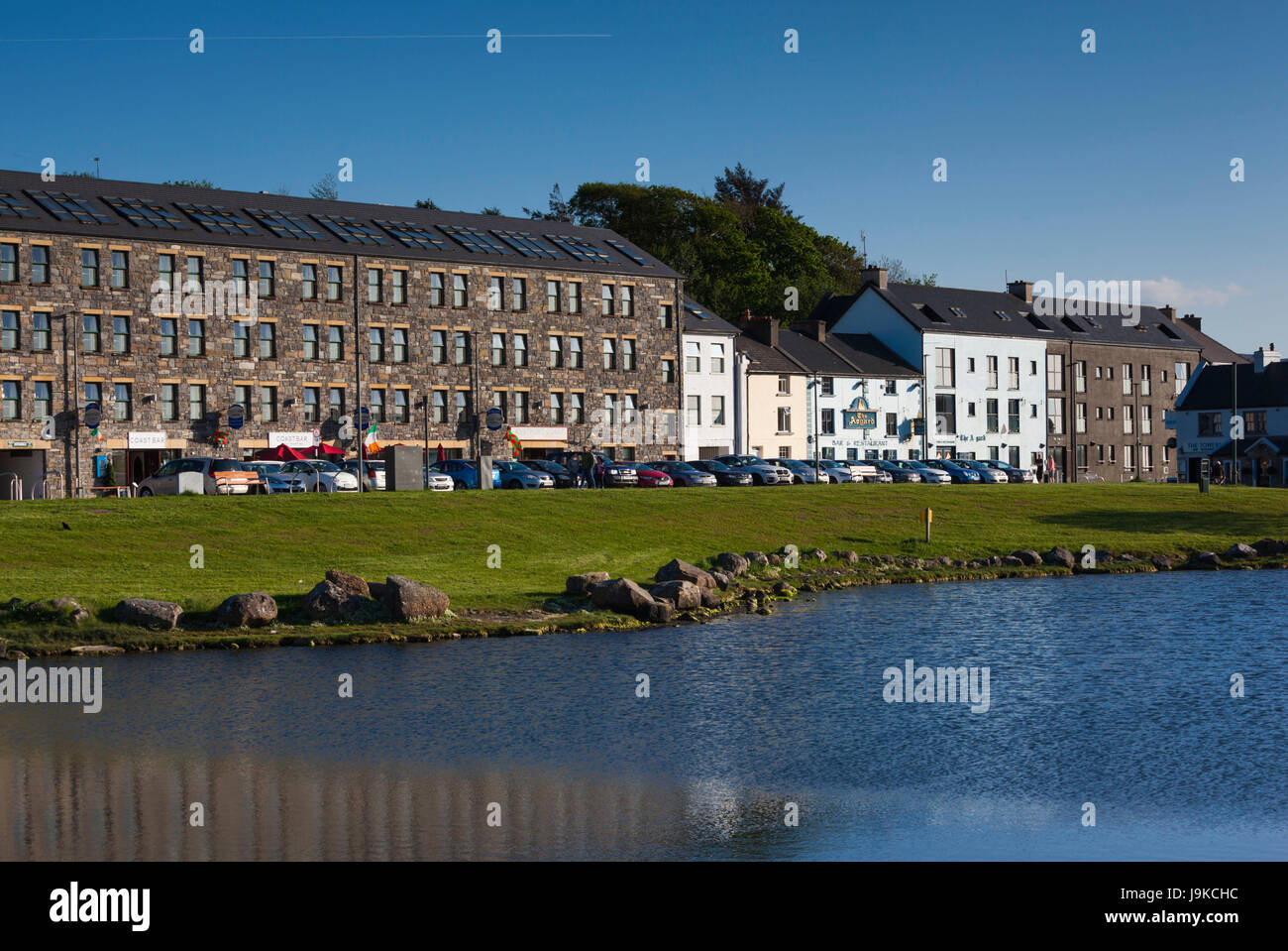 Ireland, County Mayo, Westport Quay, harborfront buildings Stock Photo ...