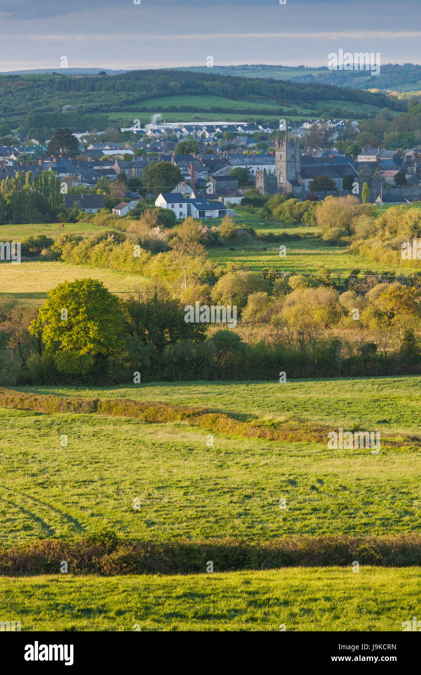 Ireland, County Tipperary, Fethard, elevated village view, dusk Stock ...