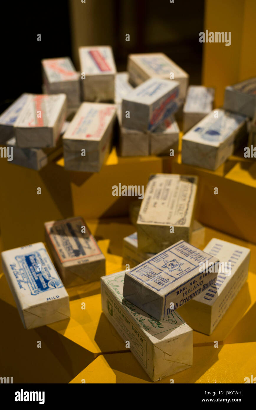 Ireland, County Cork, Cork City, Cork Butter Museum, display of antique ...