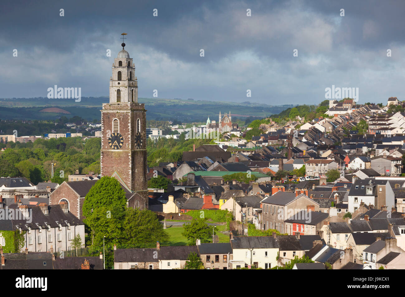 Ireland, County Cork, Cork City, elevated city view with St. Anne's ...