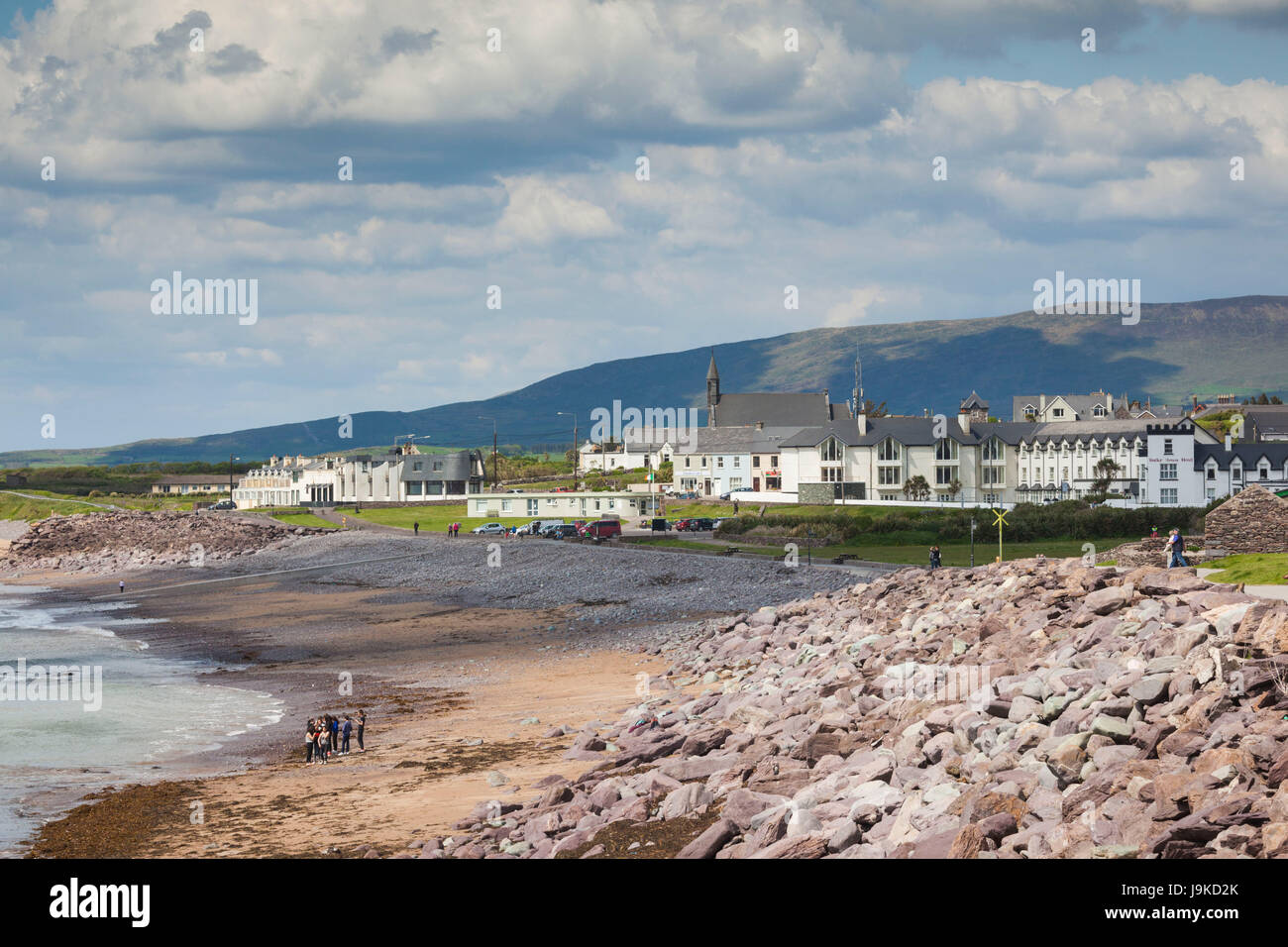 Ireland, County Kerry, Ring of Kerry, Waterville, coastal town view ...