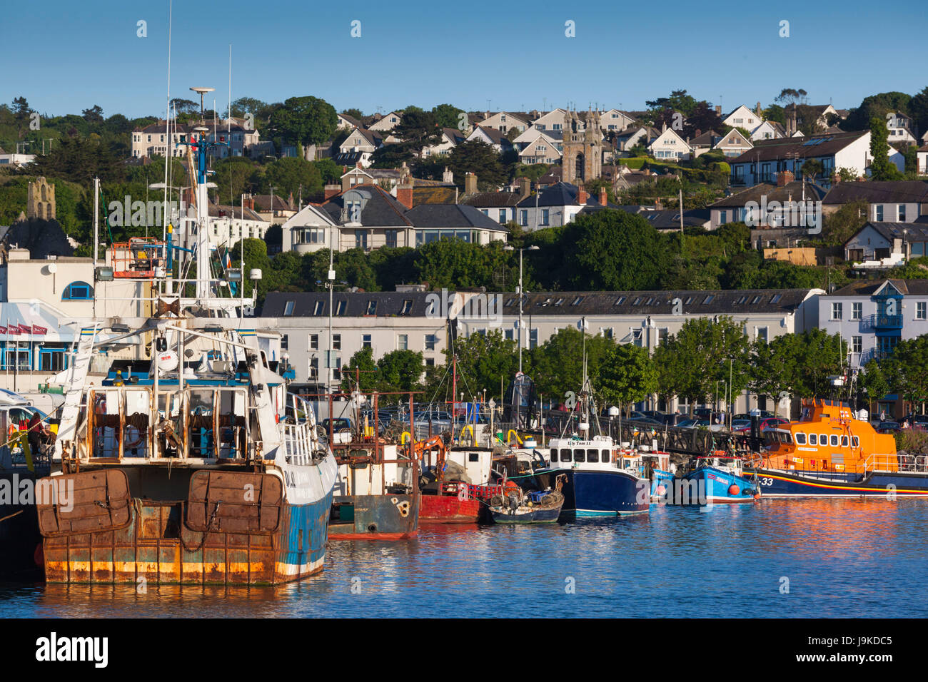 Ireland, County Fingal, Howth, Howth Harbor, fishing boats Stock Photo ...