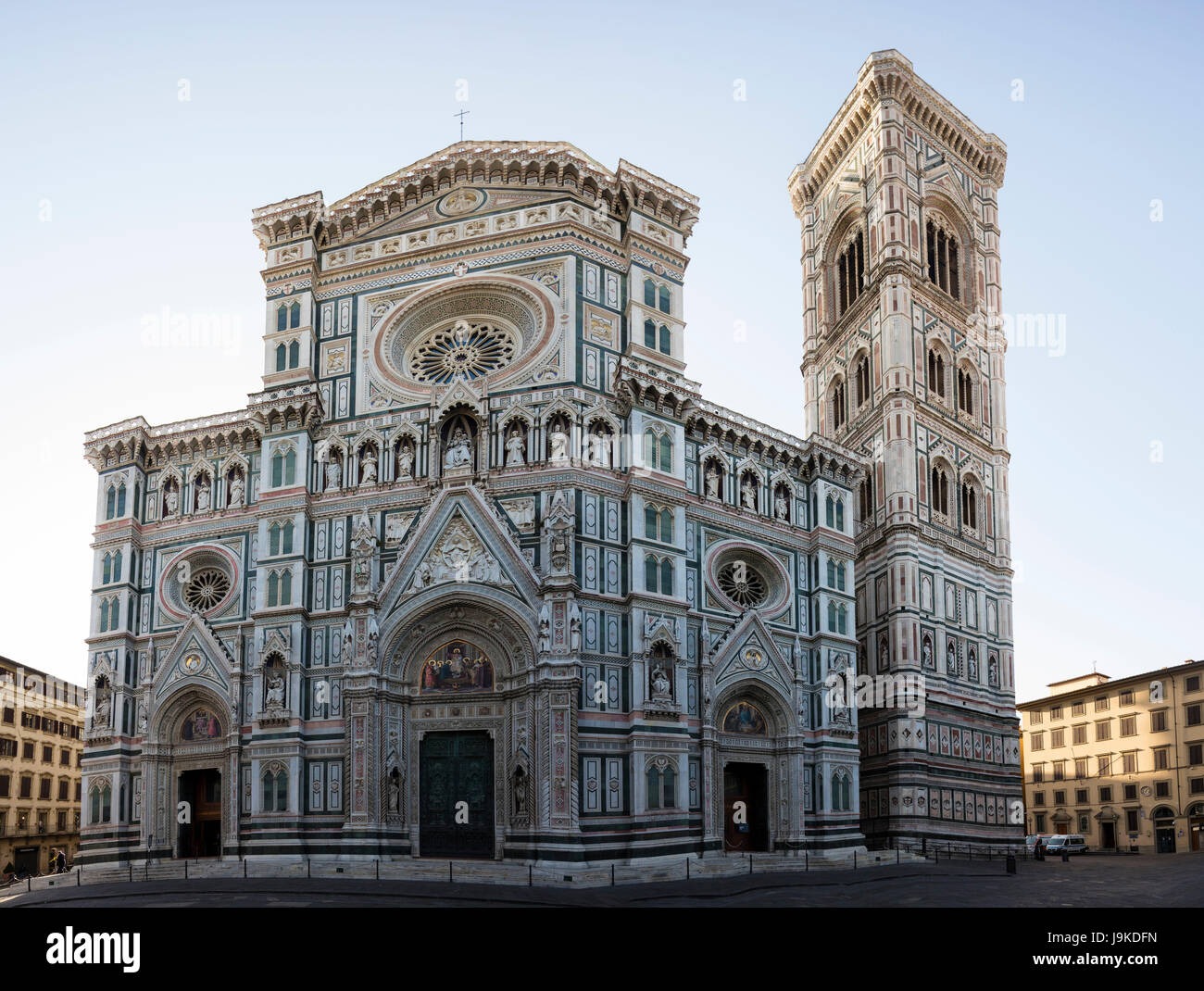The facade of Duomo di Firenze built with polychrome marble panels and ...