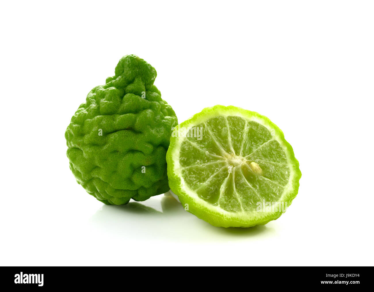 Bergamot Herb.Kaffir lime on white background Stock Photo - Alamy