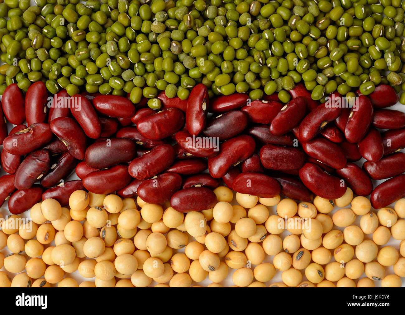 Green bean,soy beans and red bean background / Different types of beans ...