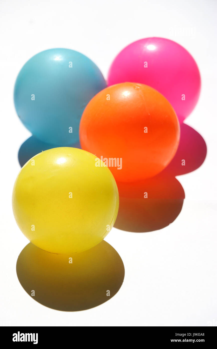 colorful dirty ball and shadow on isolated white background. various ...