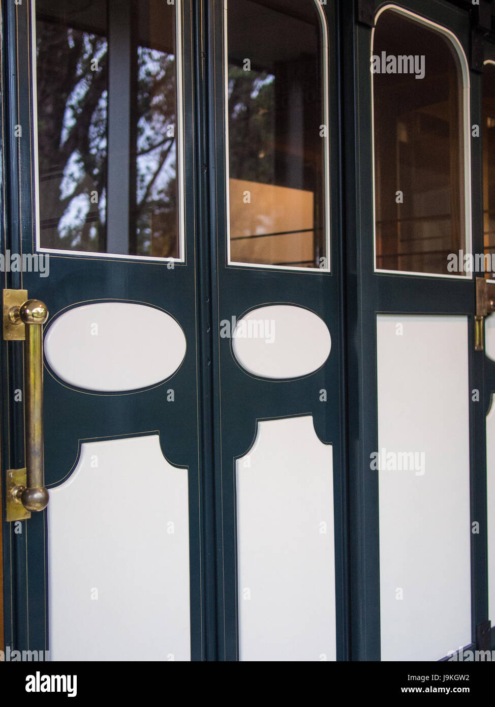 Vintage Cable Car Doors Stock Photo - Alamy