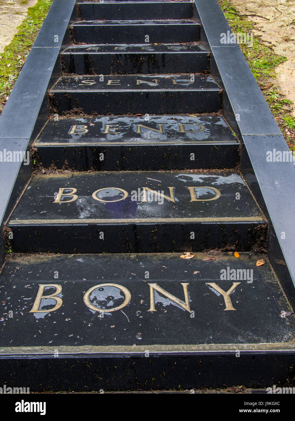 Words Etched Into Steps Stock Photo - Alamy