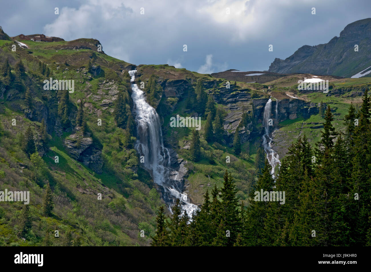 alps, stream, waterfall, spring, sight, view, outlook, perspective ...