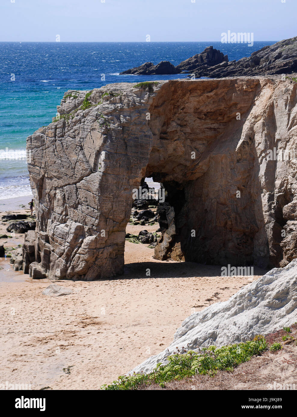 Arch of Port Blanc, Quiberon peninsula, wild coast, Quiberon peninsula ...