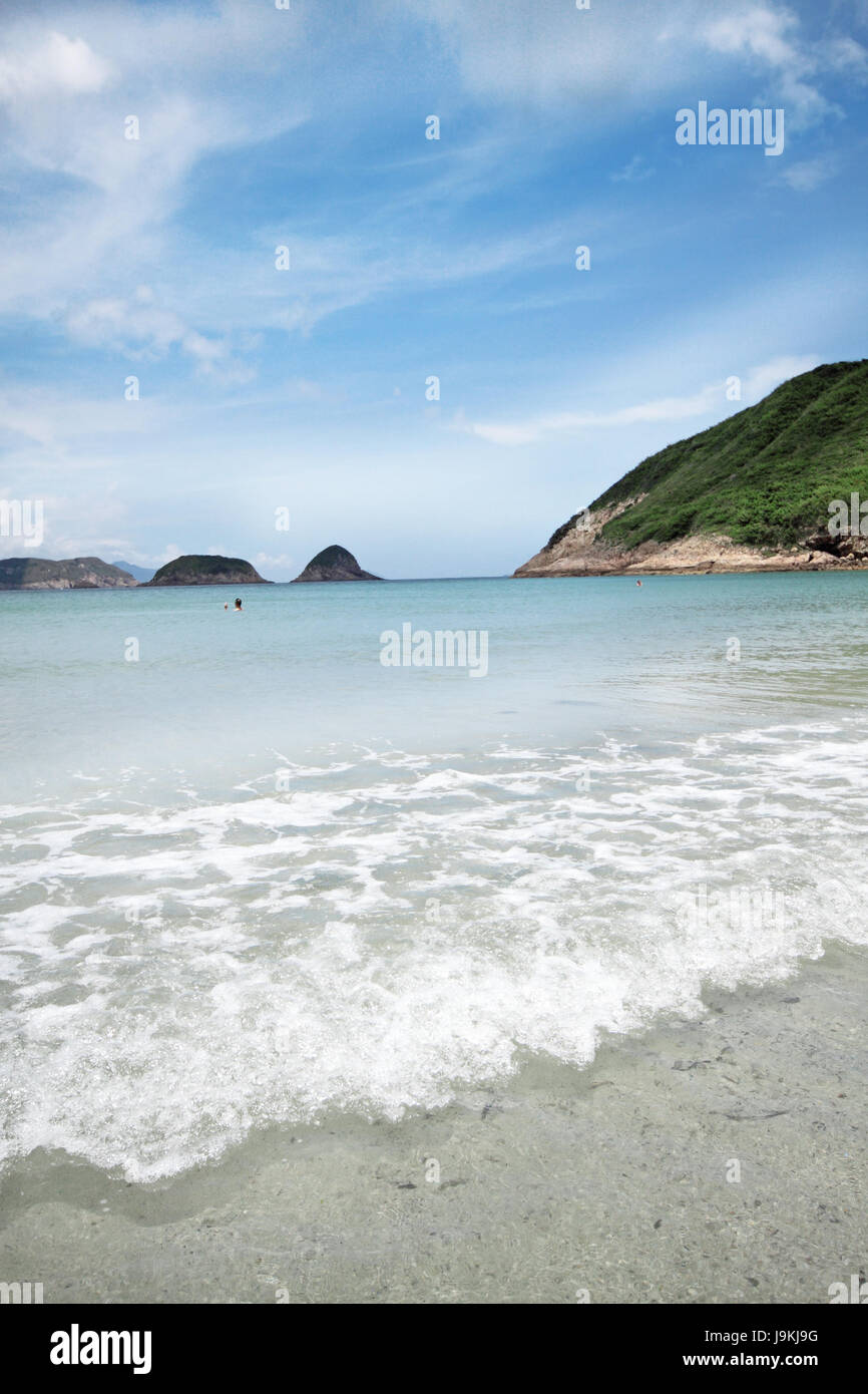 stone, rock, wave, seat, bench, salt water, sea, ocean, water, blue ...