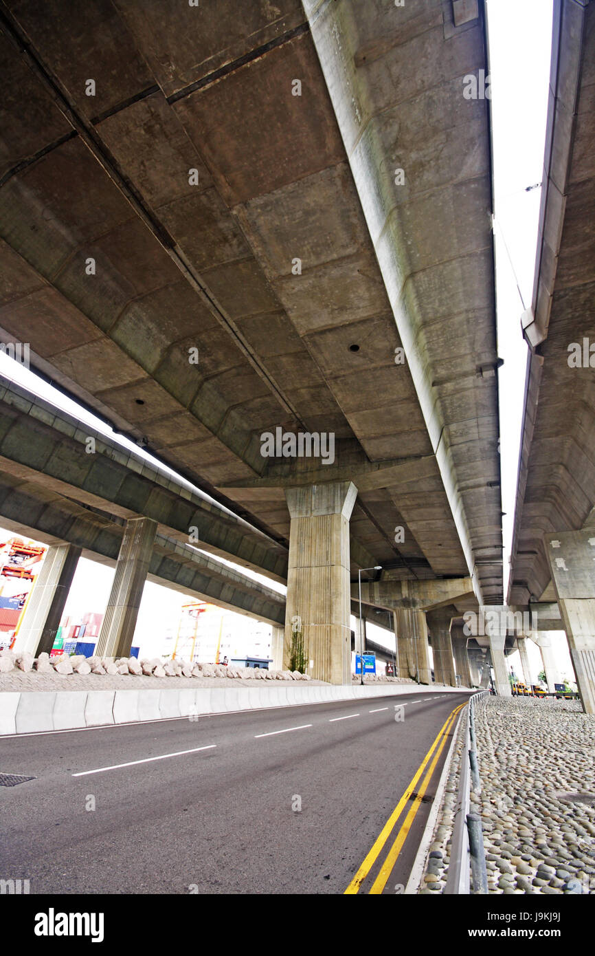 traffic, transportation, bridge, night, nighttime, car, automobile ...