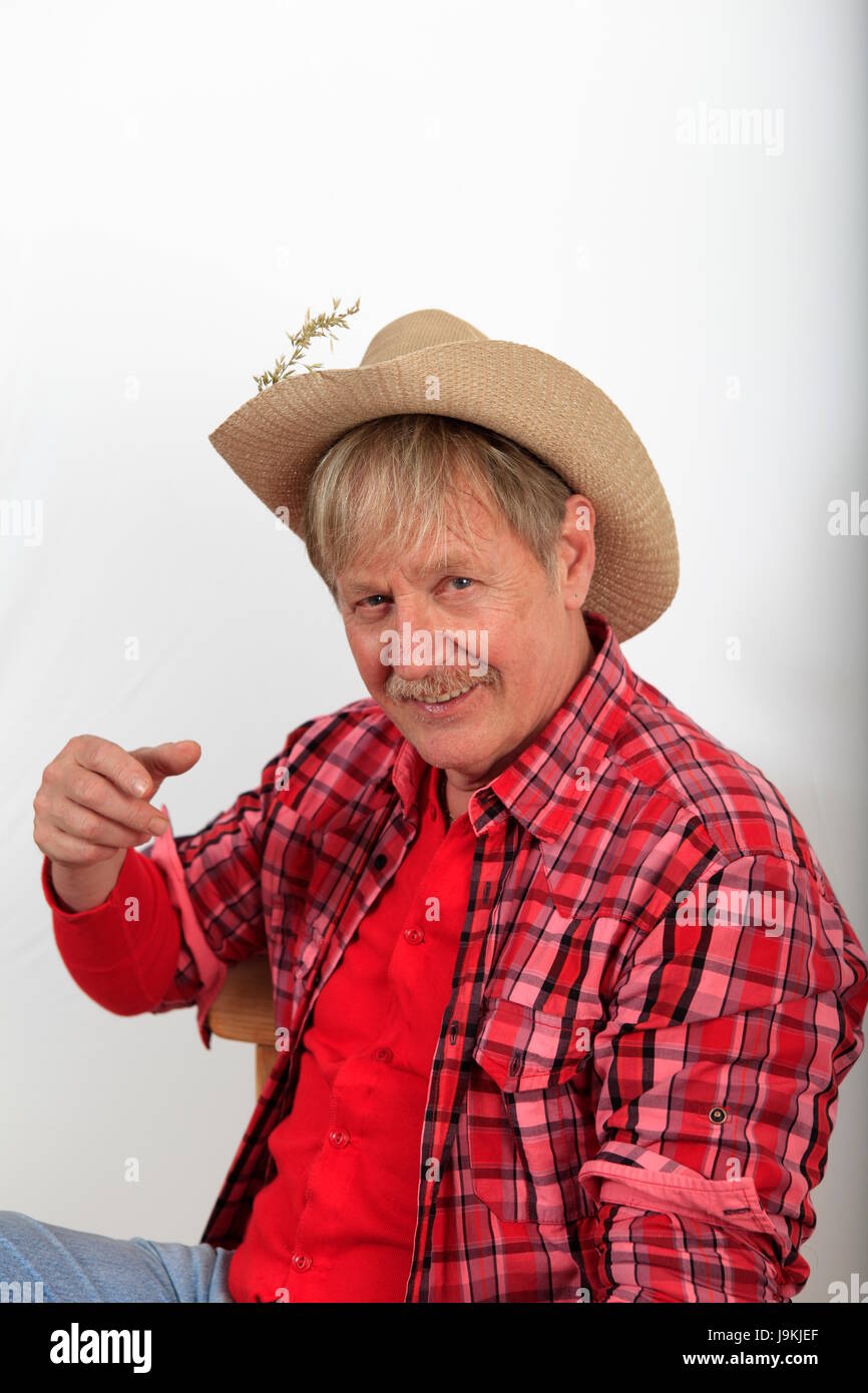 Older man in cowboy hat hi-res stock photography and images - Alamy