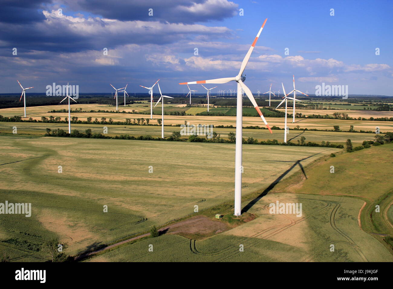 aerial perspective, wind force, wind energy, wind farm, storm, gale ...