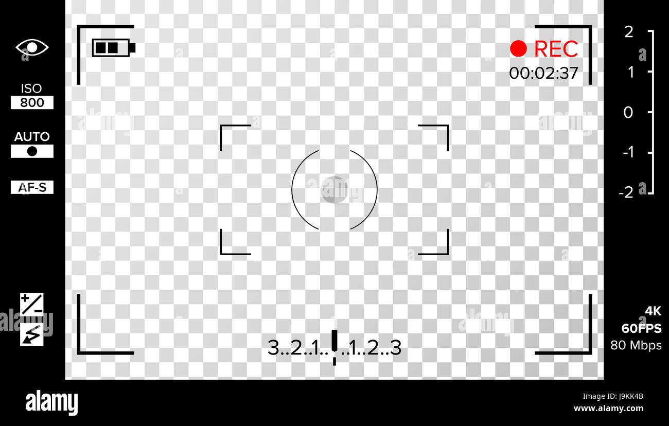 Camera Viewfinder Vector. Photo Or Video Camera Grid With Shooting ...