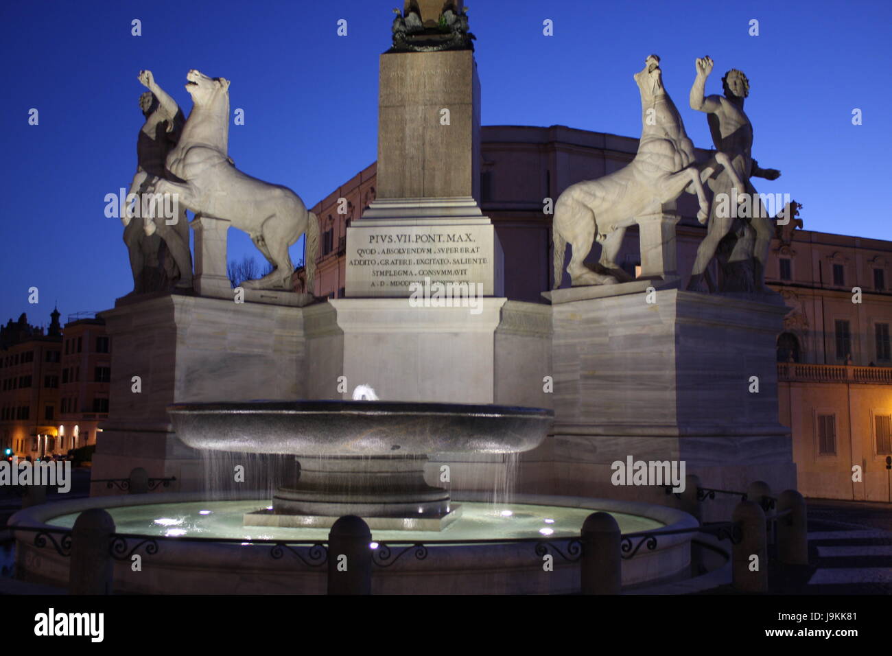 The Piazza del Quirinale with the Quirinal Palace and the Fountain of ...