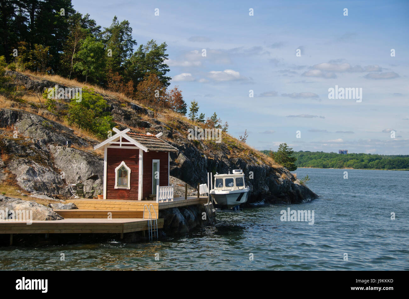 barn, cottage, archipelago, boat, cabin, island, wooden, rowing boat ...