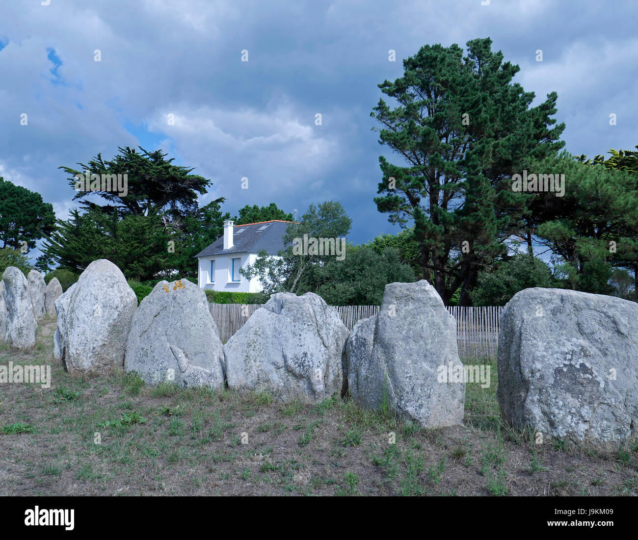 Cromlec'h (prehistoric megalithic monument constituted by an alignment ...