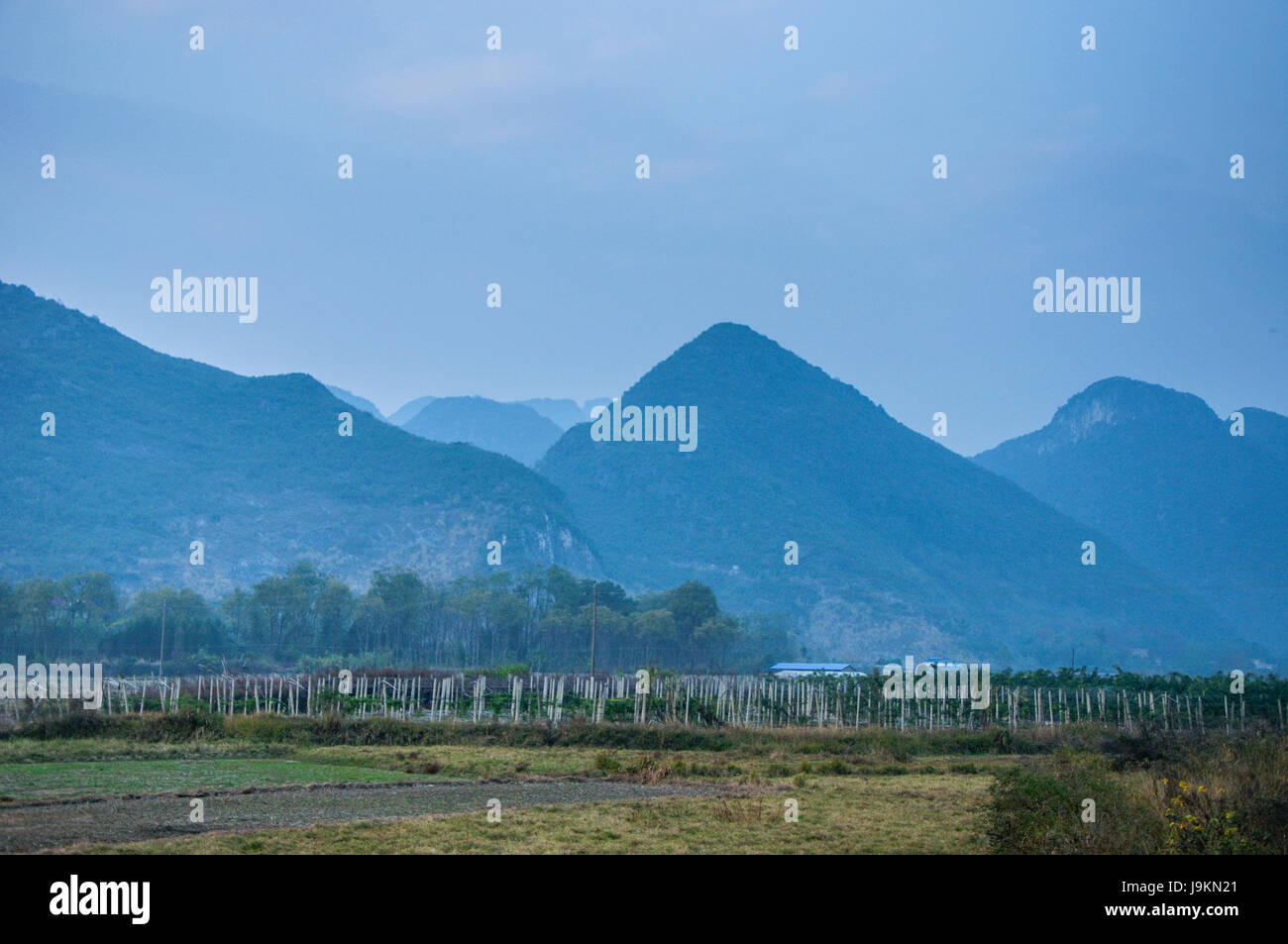 The mountains and rural scenery in autumn,Guilin,China Stock Photo - Alamy