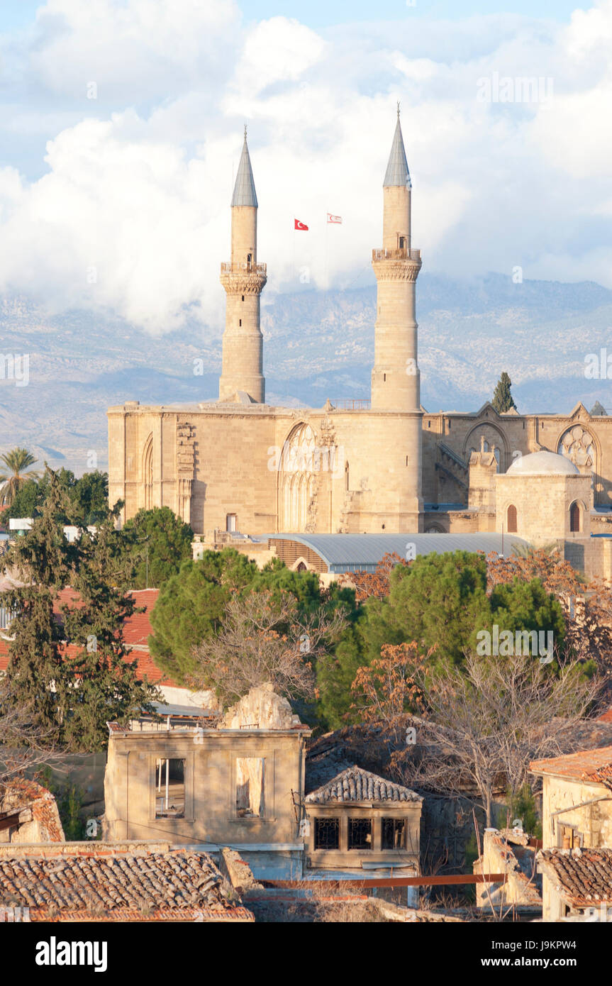 flag, mosque, turkish, islamic, cyprus, old, travel, religion, temple ...