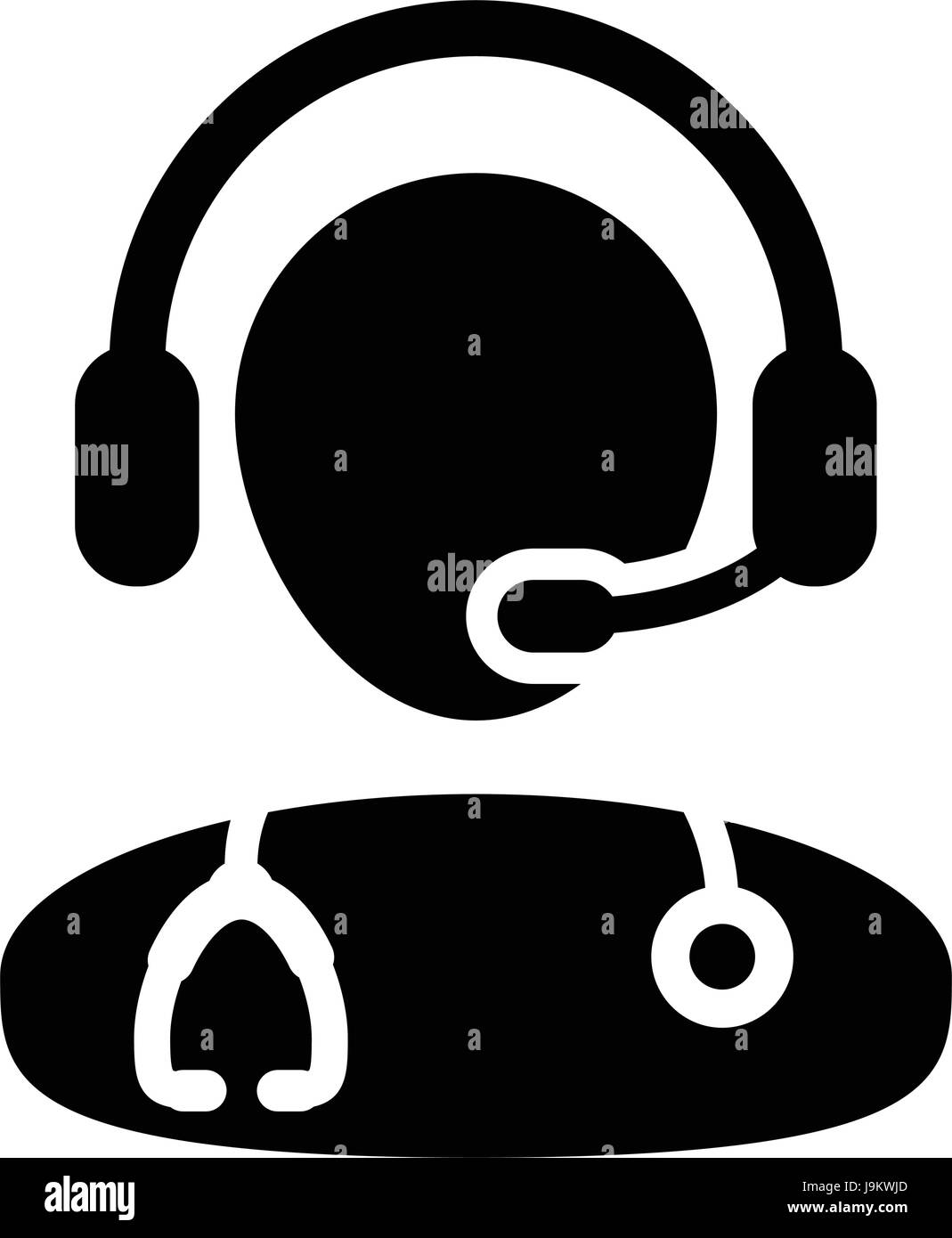 Doctor Icon Symbol With Online Support Wearing Headphone For Contacting ...