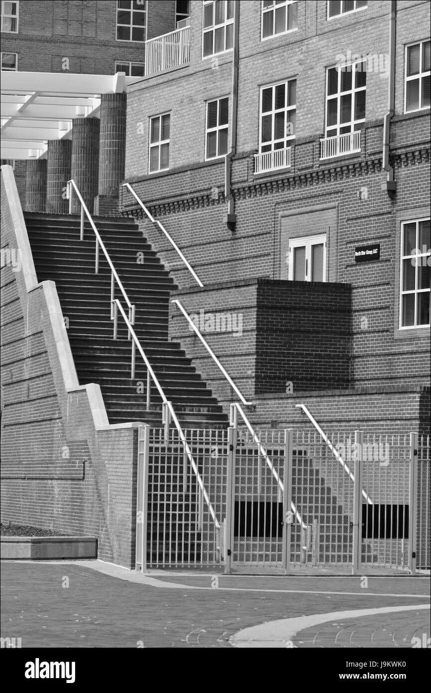 Residential apartment building exterior Black and White Stock Photos ...
