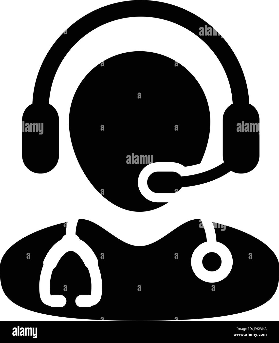 Doctor Icon Symbol With Online Support Wearing Headphone For Contacting ...