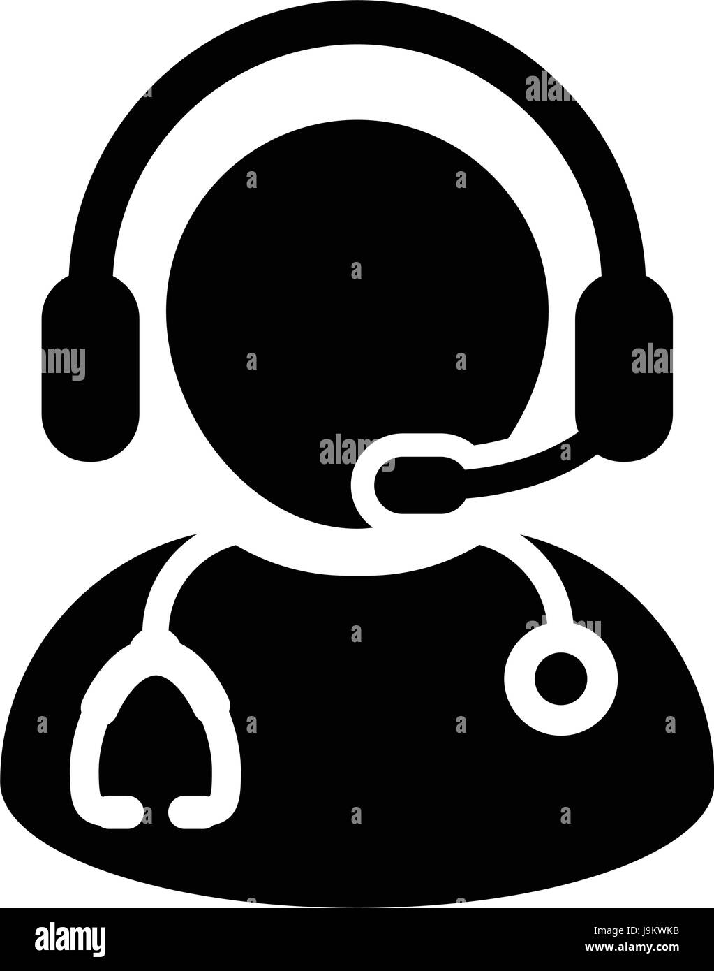 Doctor Icon Symbol With Online Support Wearing Headphone For Contacting ...