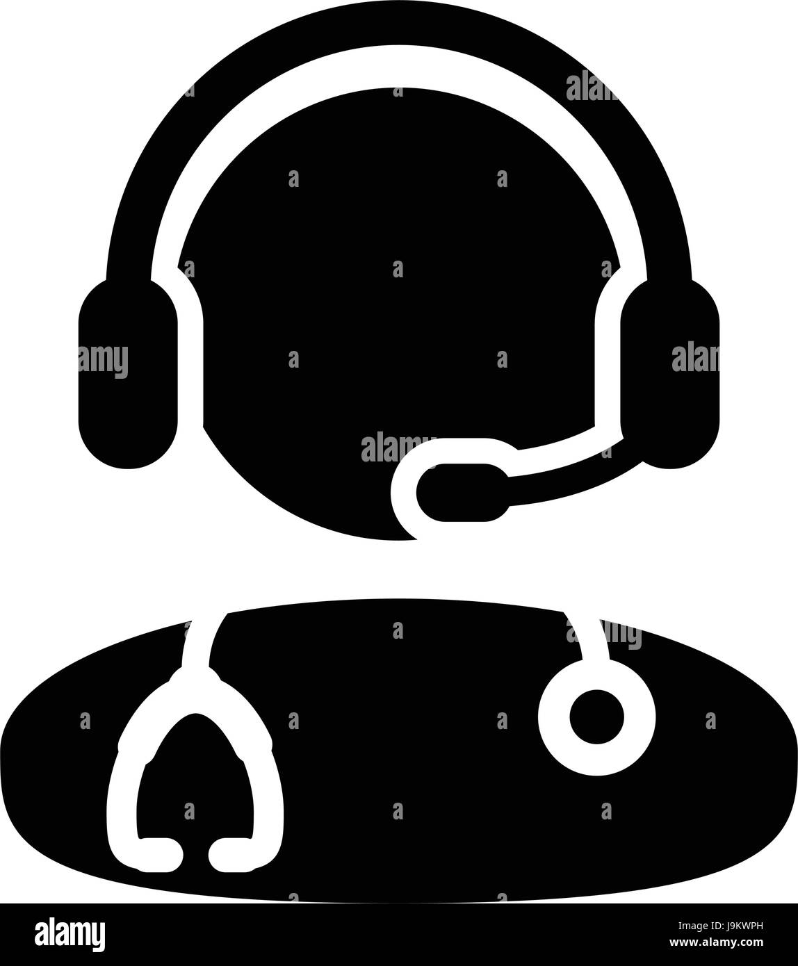 Doctor Icon Symbol With Online Support Wearing Headphone For Contacting ...