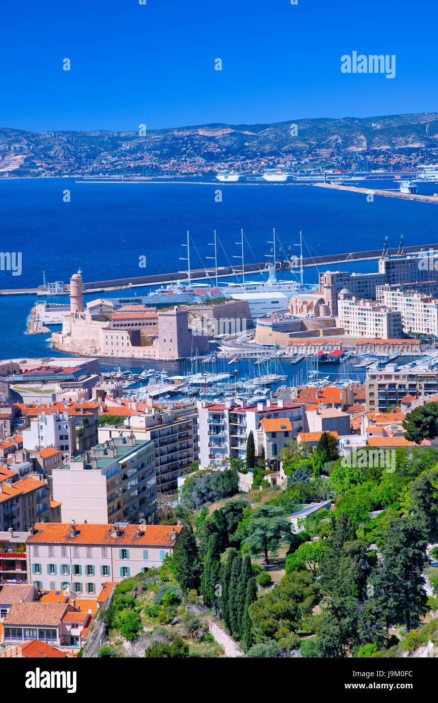 Panoramic View over Marseille and Vieux Port Stock Photo - Alamy