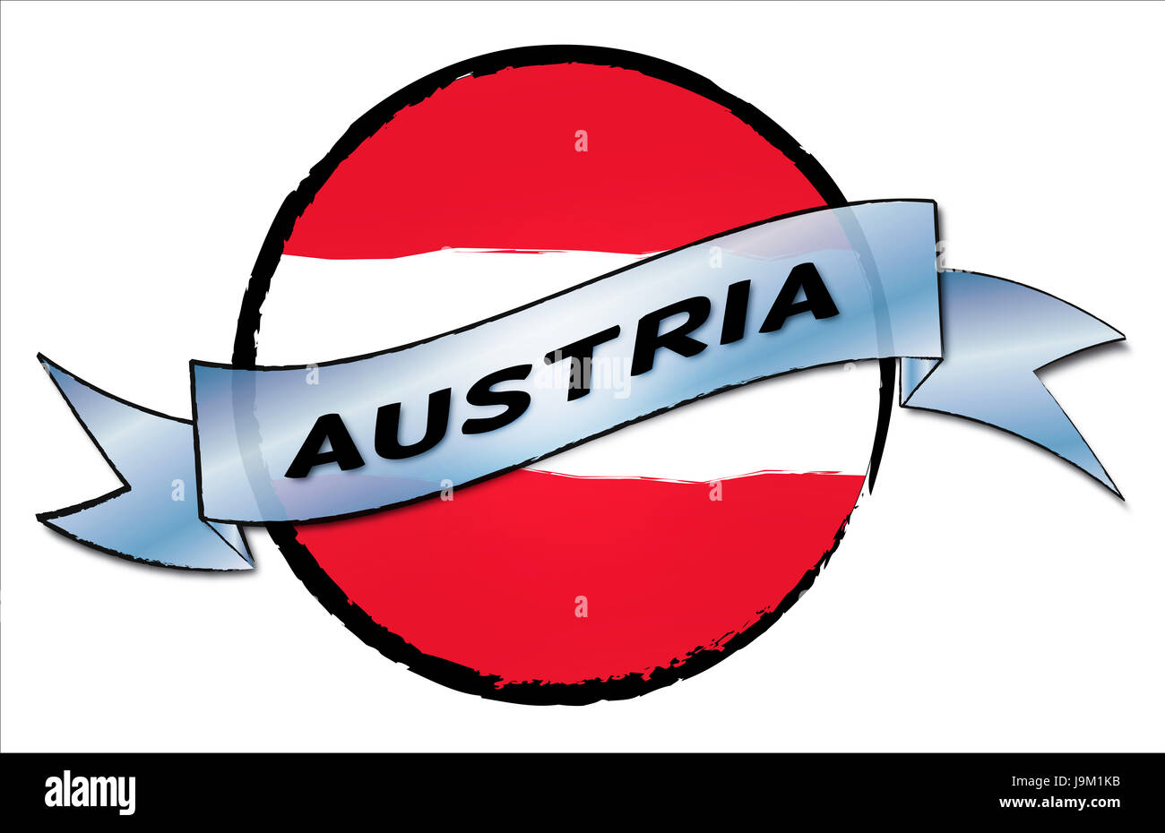 circle country austria - your country shown as illustrated banner for ...