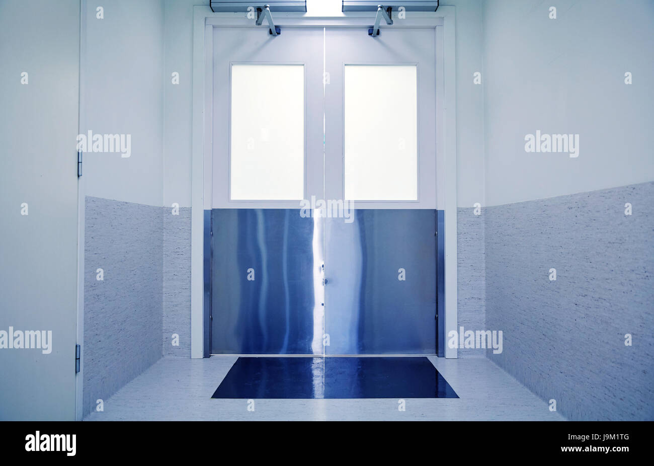 doors at hospital or laboratory corridor Stock Photo - Alamy