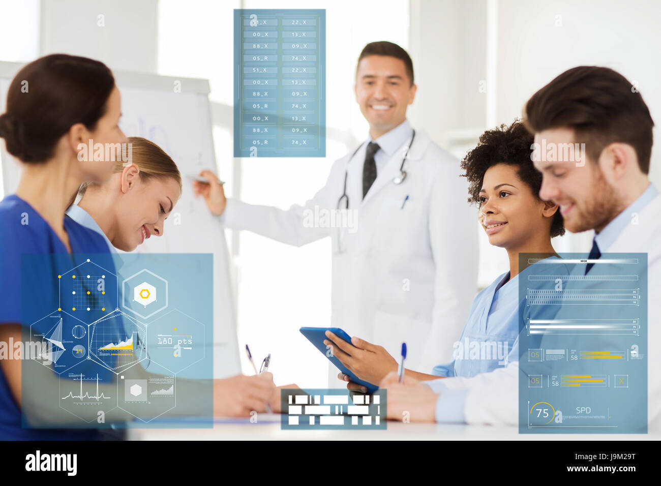 group of doctors on conference at hospital Stock Photo - Alamy
