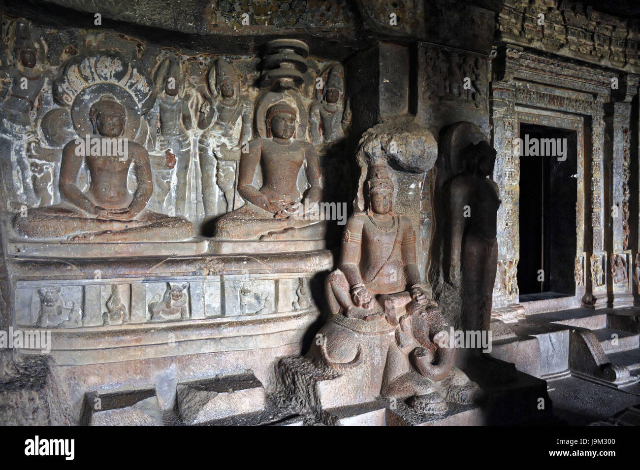 statue at ellora caves, aurangabad, maharashtra, India, Asia Stock ...