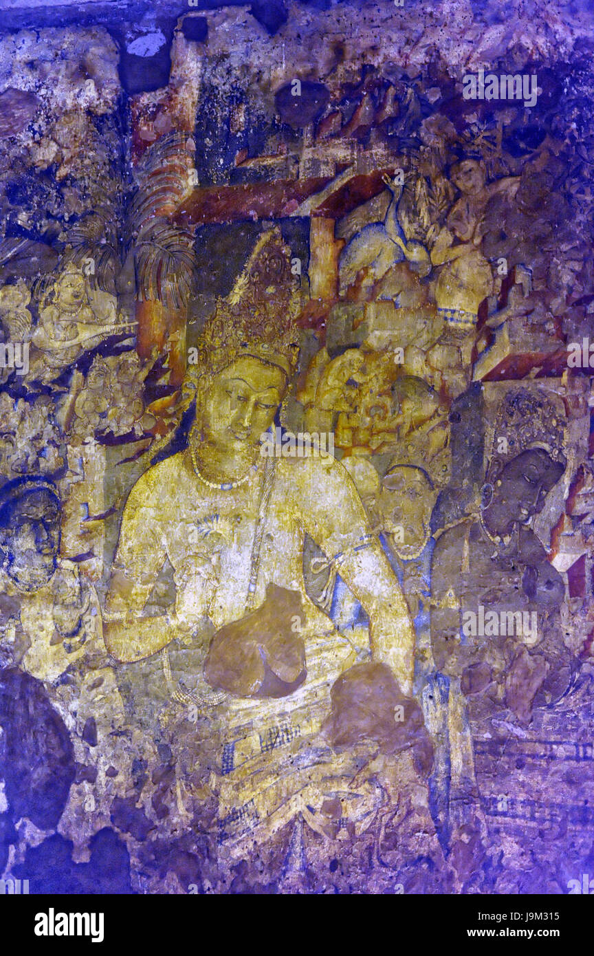 padmapani bodhisattva painting, ajanta caves, aurangabad, maharashtra ...