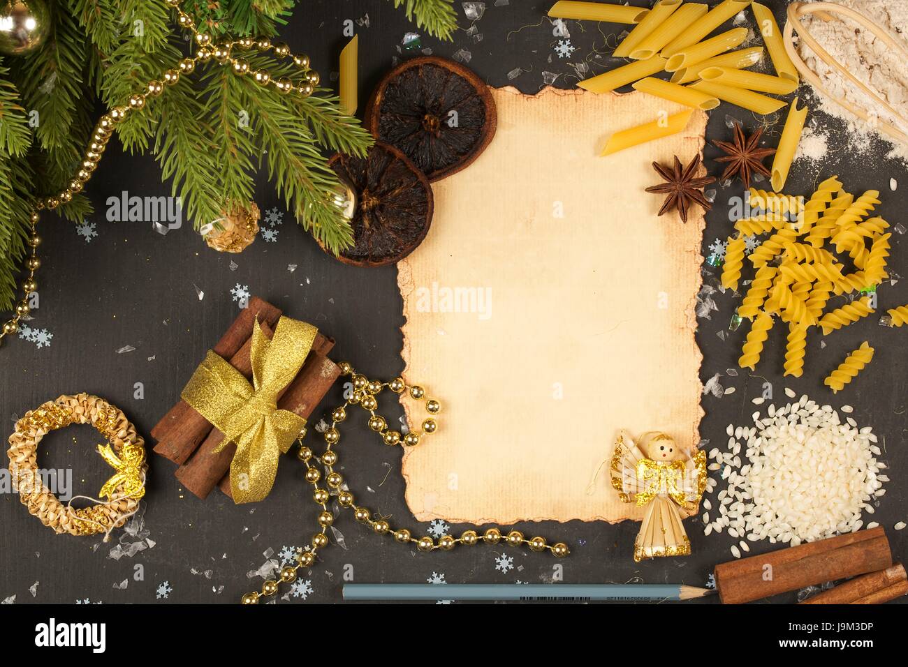 Winter holidays menu.Background Stock Photo - Alamy