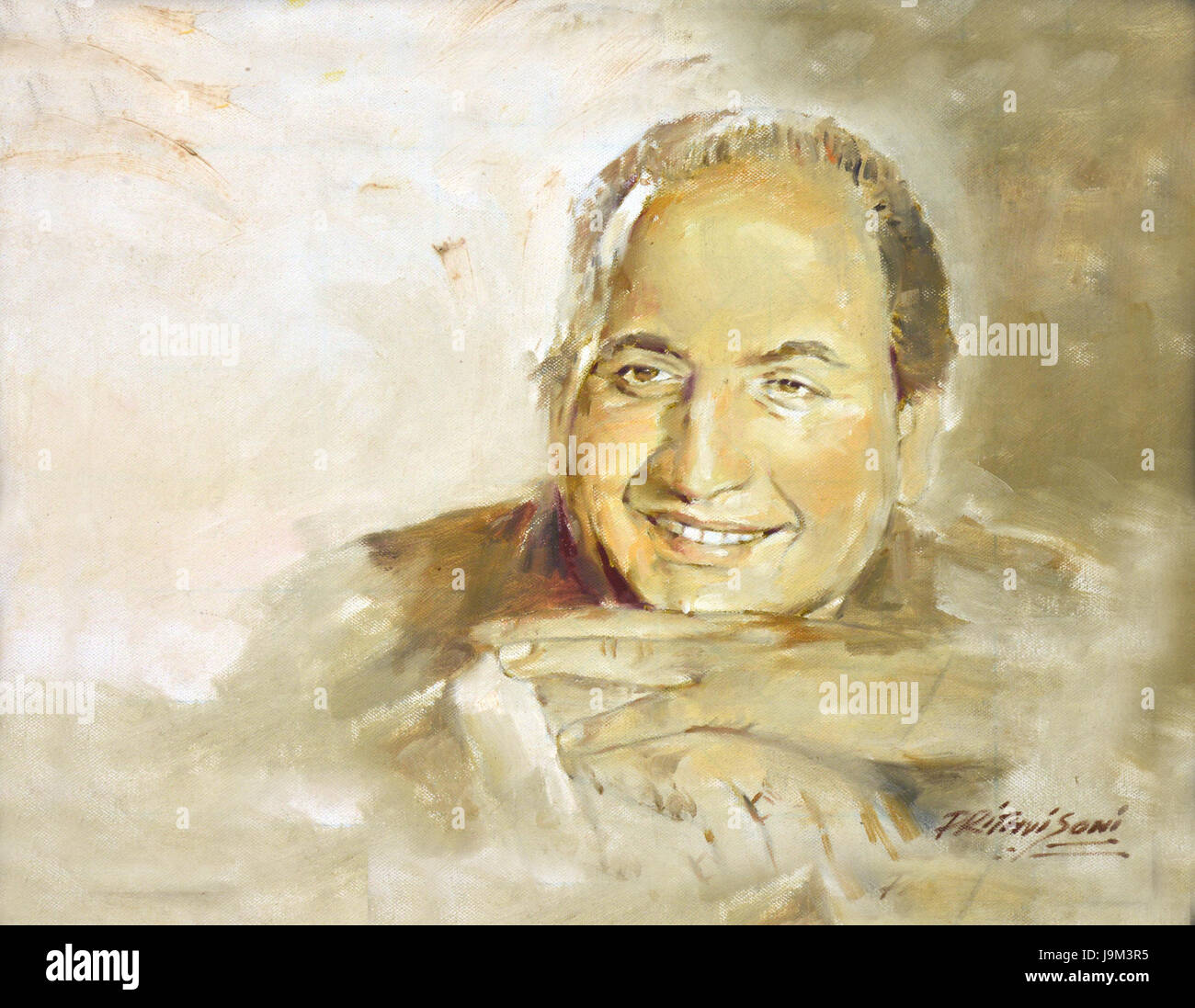Mohammed Rafi painting, Indian playback singer, India, Asia Stock Photo ...