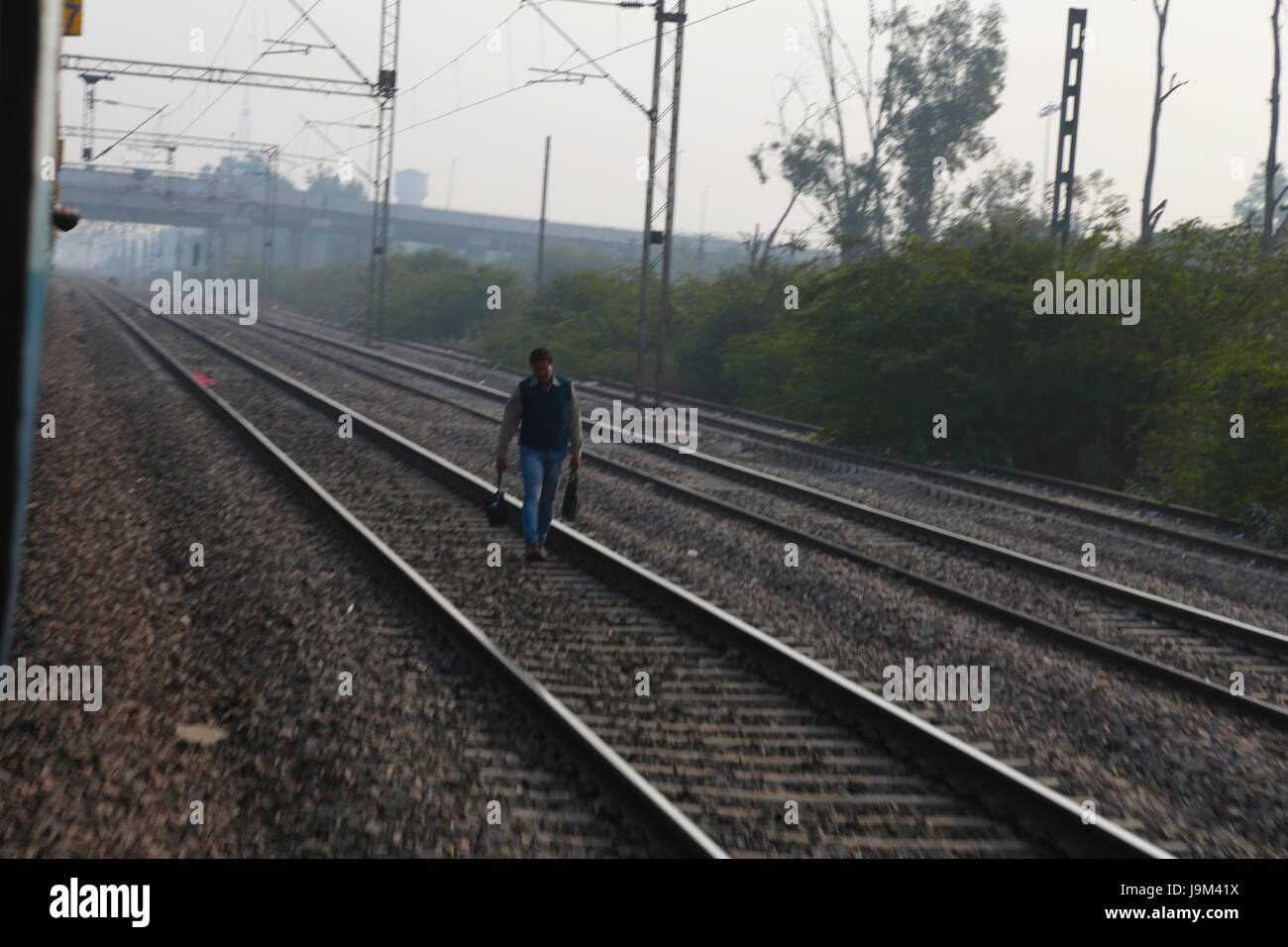 Walking along railway track on hi-res stock photography and images - Alamy