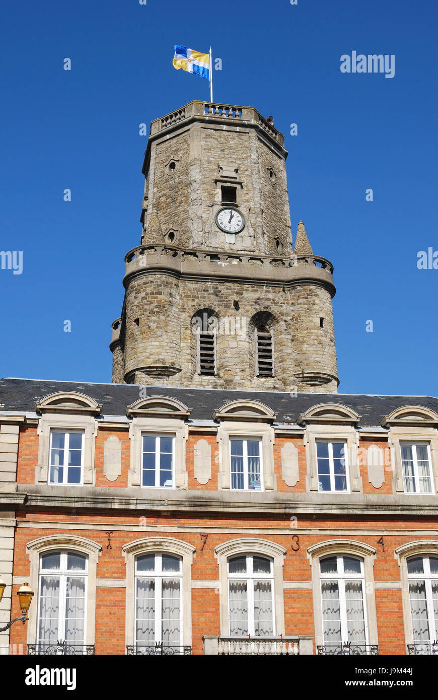 tower, buildings, france, town hall, window, porthole, dormer window ...