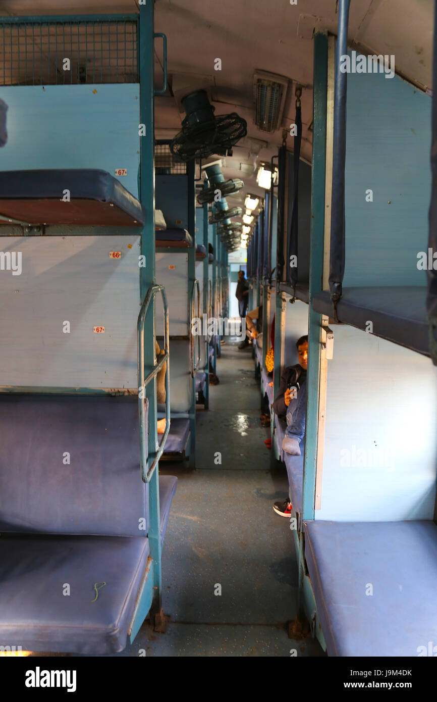 Train coach, indoor, india, asia Stock Photo - Alamy
