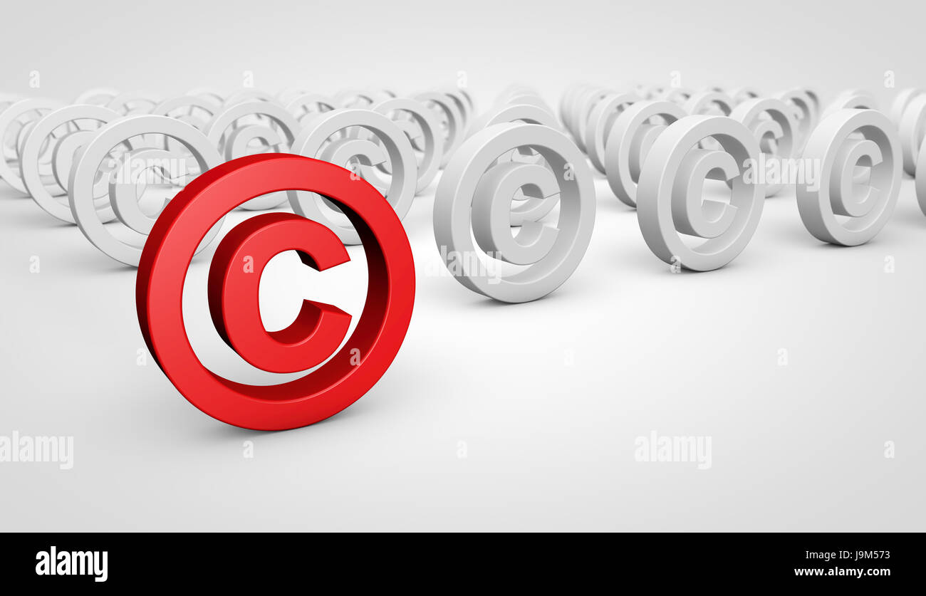 Copyright symbol and icon conceptual 3D illustration Stock Photo - Alamy