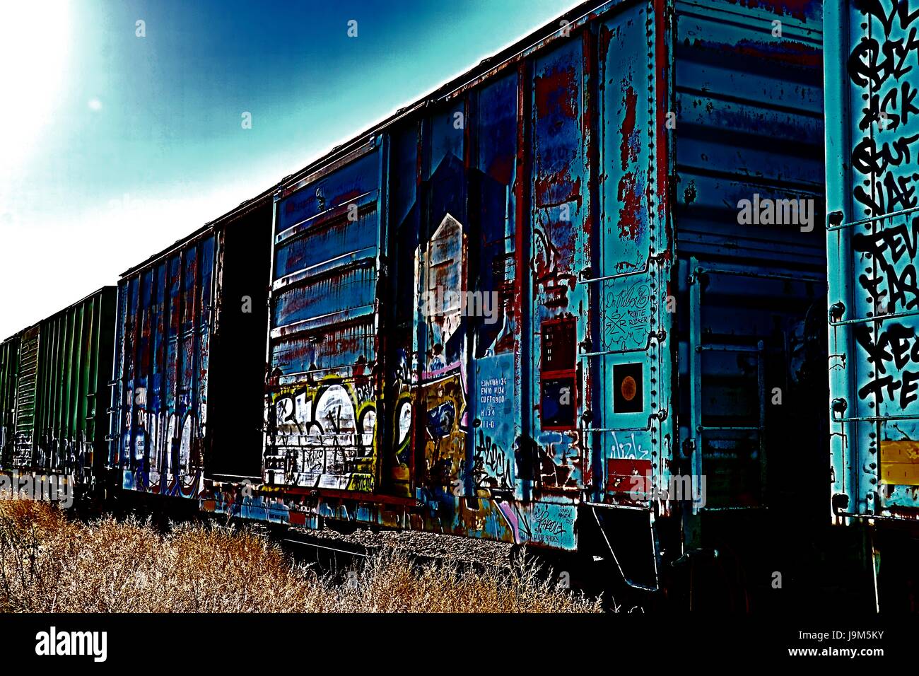 Graffiti on railroad car hi-res stock photography and images - Alamy