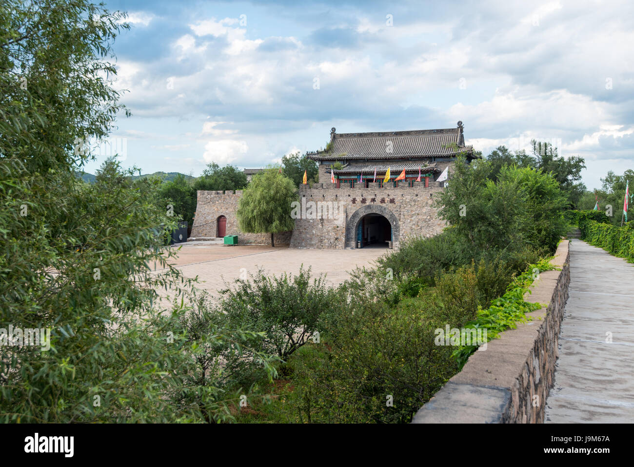 Gatehouse at Yehe Ancient City, a C16 fortified town located 30km south ...