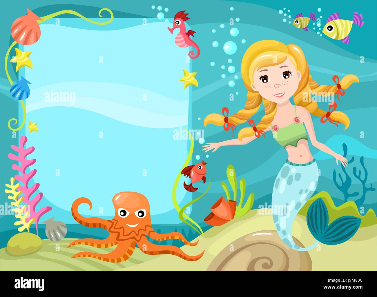 animal, underwater, mermaid, nixie, backdrop, background, blue, life ...