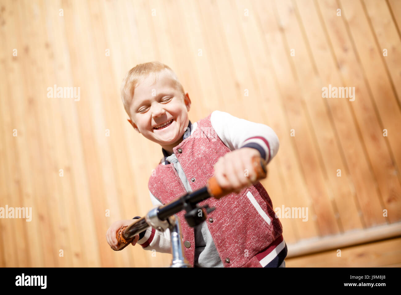 Image of boy with cycle Stock Photo - Alamy